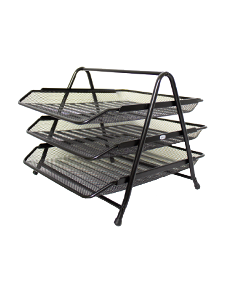 Bandeja Metal 3 Niveles Color Negra Cod-7460123215072 | Oficentro Rosa